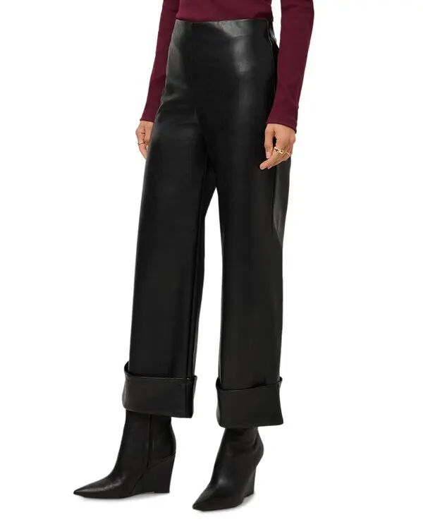 Fifteen Twenty Regina Faux Leather Cuff Cropped Pants