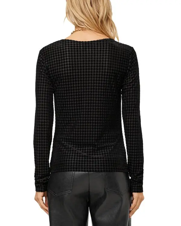 Fifteen Twenty Payton Velvet Burnout Cowl Neck Top