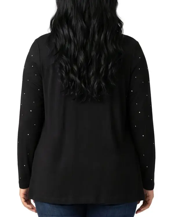 Karen Kane Plus Embellished Drape Cardigan