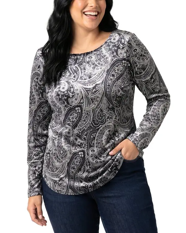 Karen Kane Velvet Shirttail Top