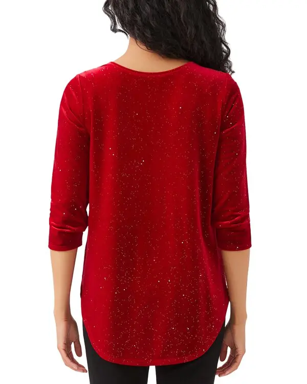 Karen Kane Velvet Sparkle Shirttail Top