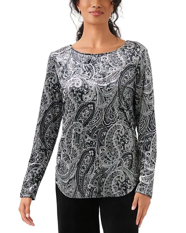 Karen Kane Petite Velvet Shirttail Top
