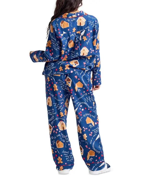 NICK & NORA Gingerbread Flannel Long Sleeve Pajama Set