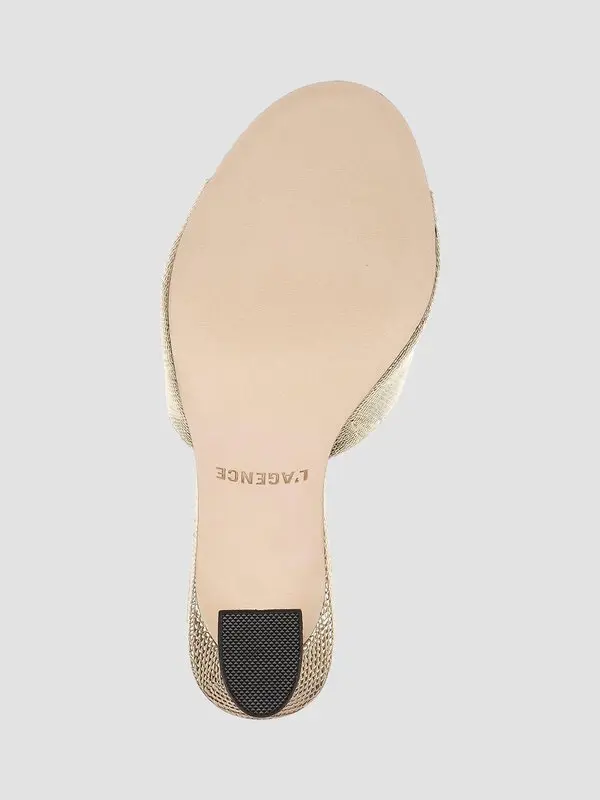 L'AGENCE Avery 100mm Embossed Metallic Leather Sandals