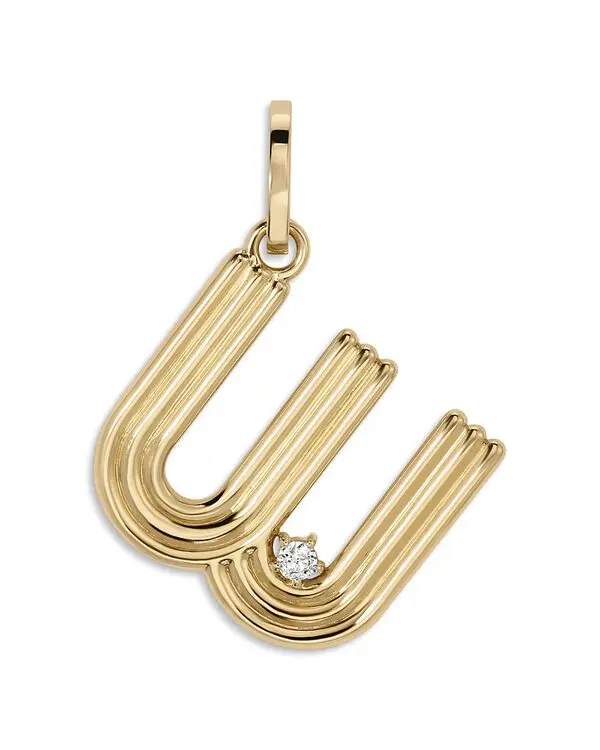 Adina Reyter 14k Yellow Gold Groovy Diamond Diamond Initial Charm - W