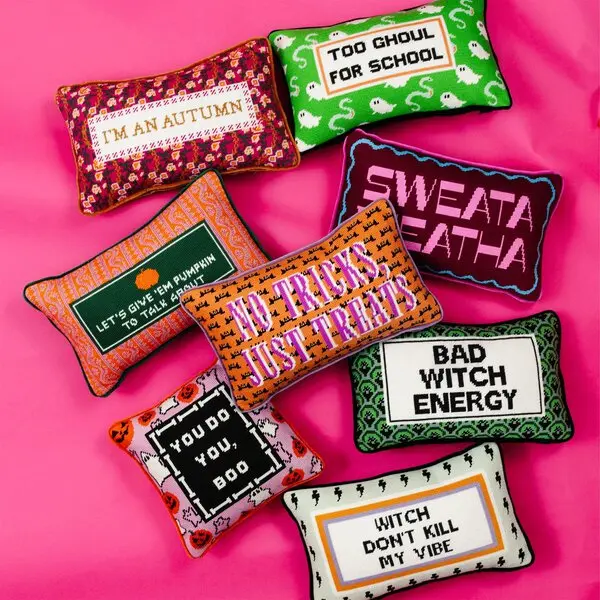 FURBISH No Tricks Needlepoint Pillow