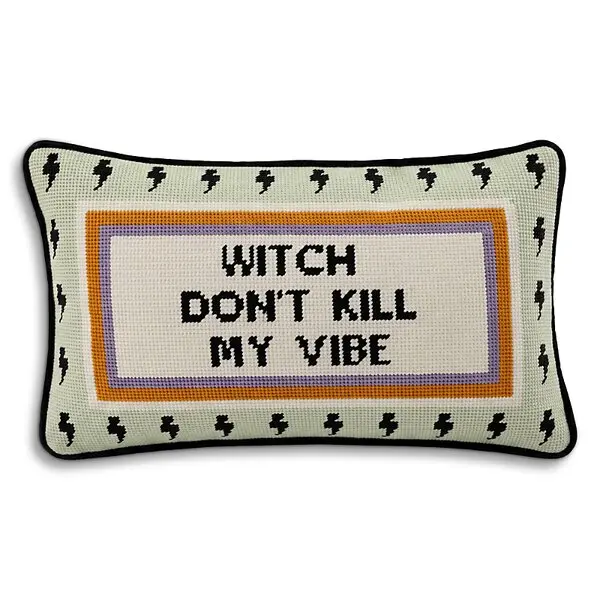 FURBISH Witch Don't Kill My Vibe Needlepoint Pillow