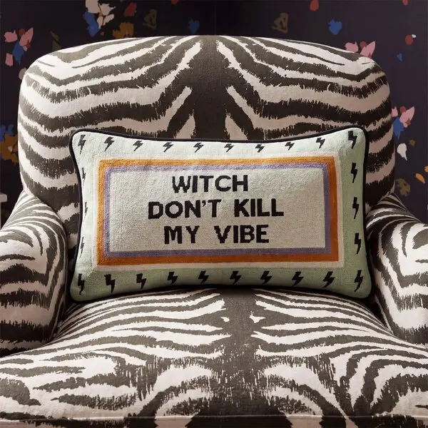 FURBISH Witch Don't Kill My Vibe Needlepoint Pillow