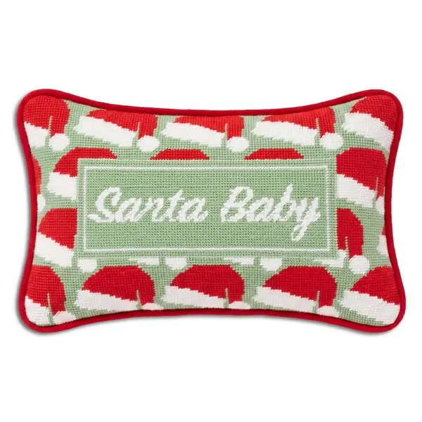 FURBISH Santa Baby Mini Needlepoint Pillow