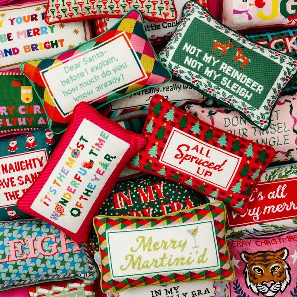 FURBISH All Spruced Up Needlepoint Pillow