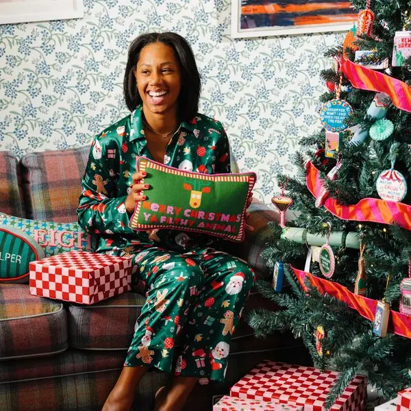 FURBISH Merry Christmas Ya Filthy Animal Needlepoint Pillow