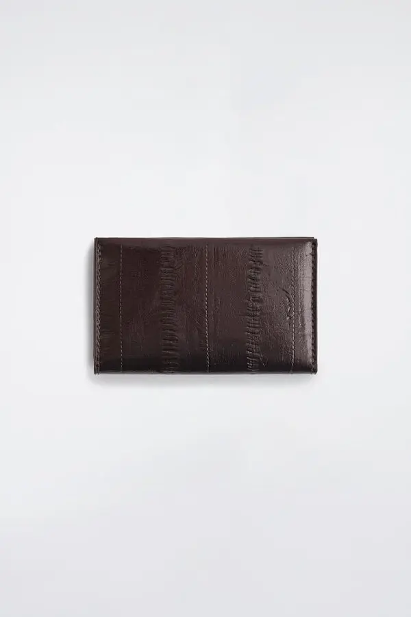 Cos Eel-effect Leather Cardholder - Brown