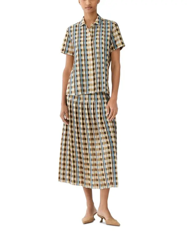 Lafayette 148 New York Pleated Midi Skirt