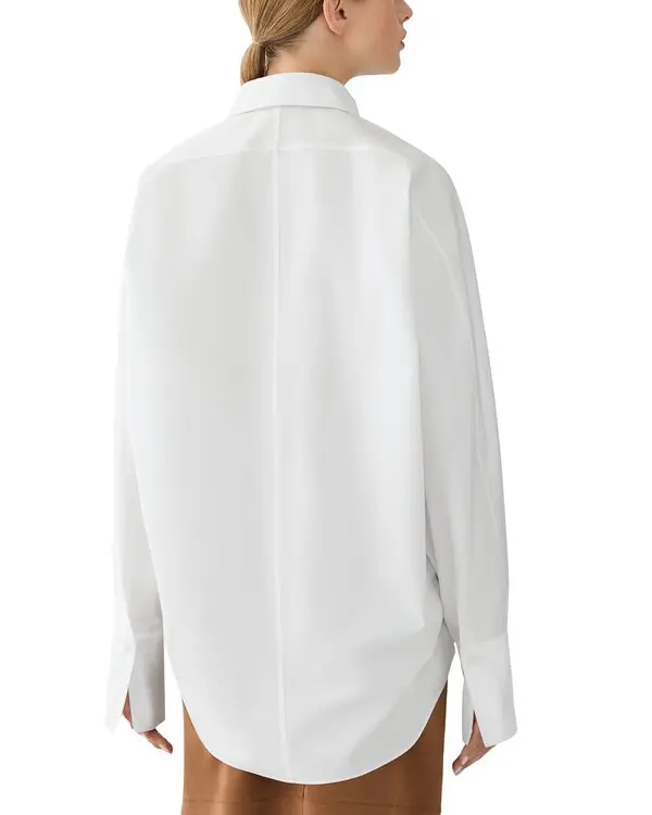 Lafayette 148 New York Oversized Rounded Sleeve Cotton Shirt