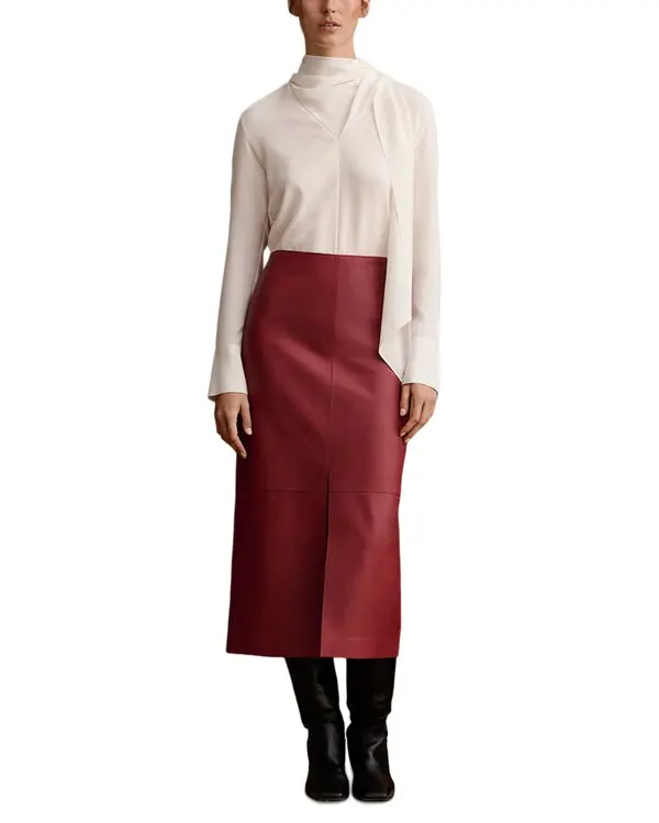 Lafayette 148 New York Cowl Neck Silk Stretch Scarf Blouse