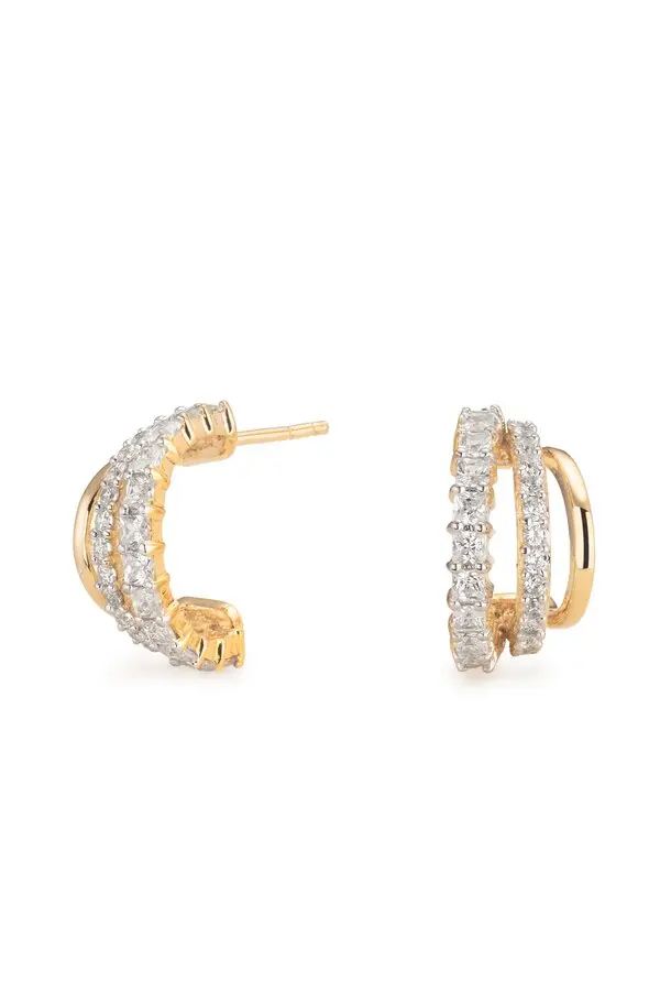 AARIA LONDON Menorca Triple Hoop Earrings - Silver
