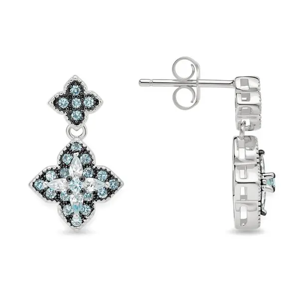 KYLIE HARPER London Blue Clover Drop Earrings In Sterling