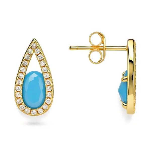 KYLIE HARPER Turquoise Tear Drop Stud Earrings