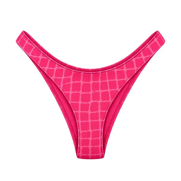 LAURA JAYNE Crocodile Tan-through Bikini Bottom - Pink