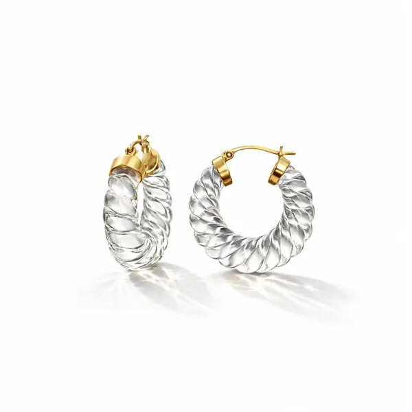 GOLD & HONEY Crystal Clear Twist Earrings - Gold