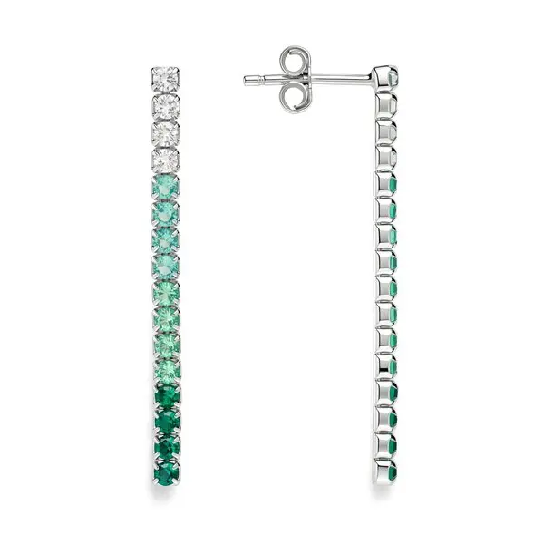 KYLIE HARPER Ombre Linear Drop Earrings In Sterling Silver - Green