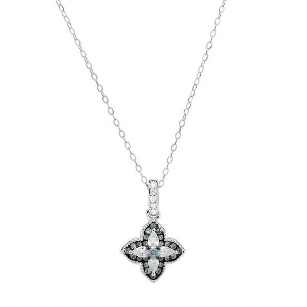KYLIE HARPER London Blue Clover Drop Pendant In Sterling