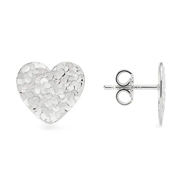 KYLIE HARPER Shattered Heart Stud Earrings In Sterling