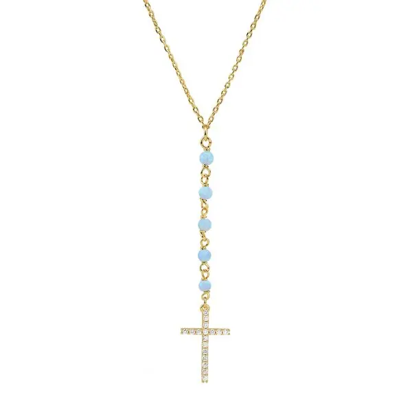 KYLIE HARPER Opal Cross Y Necklace