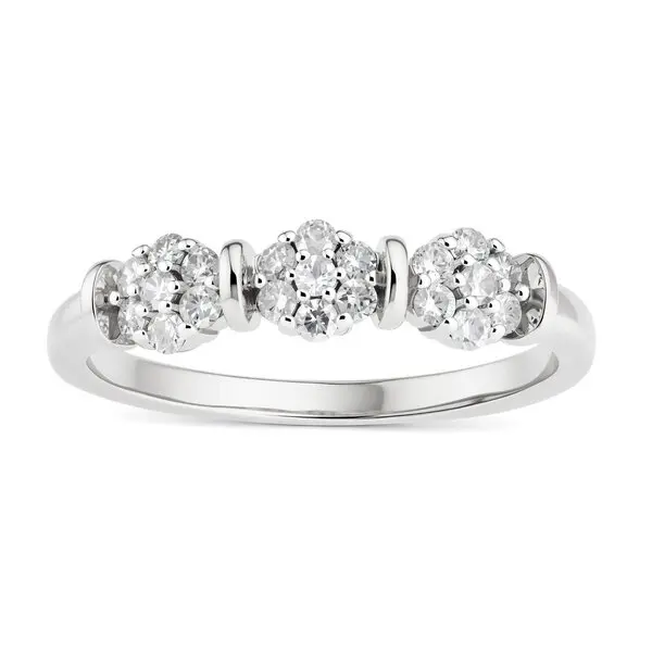 KYLIE HARPER Diamond Floral Ring In Sterling 1/3 Tdw