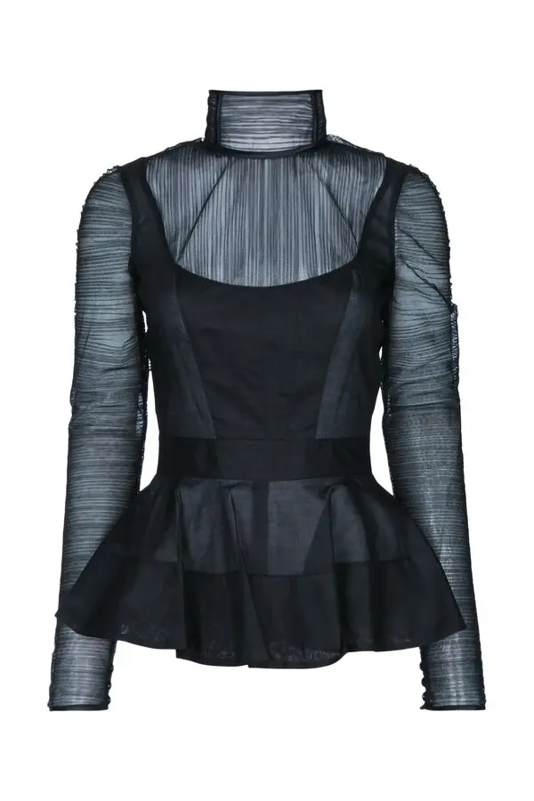 Elisabetta Franchi Lace Detail Shirt For - Nero