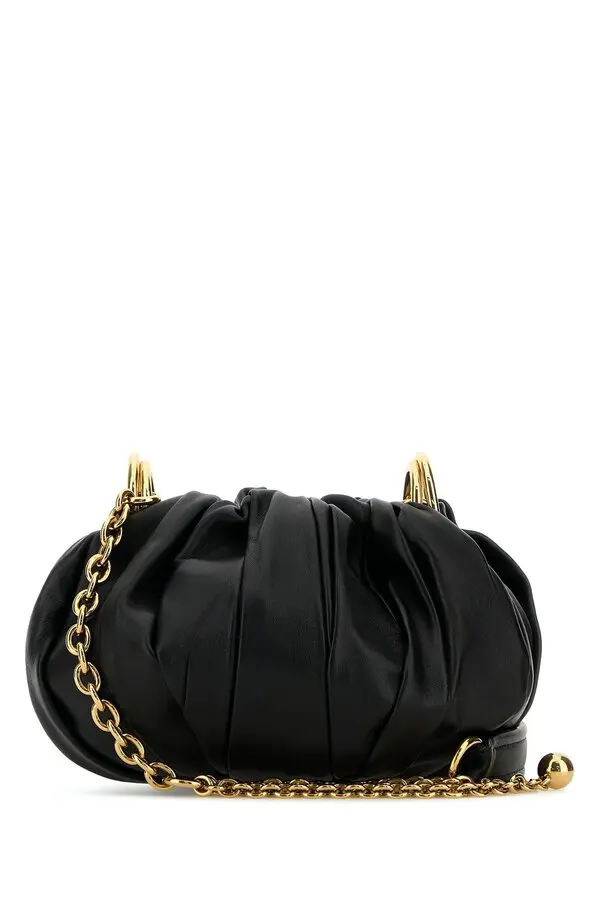 Chloé Pleated Leather Bucket Handbag - Black