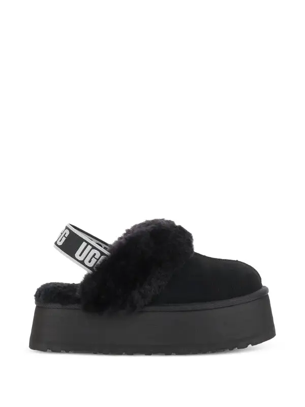 UGG Plush Collar Mini Ankle Boots With Platform - Nero