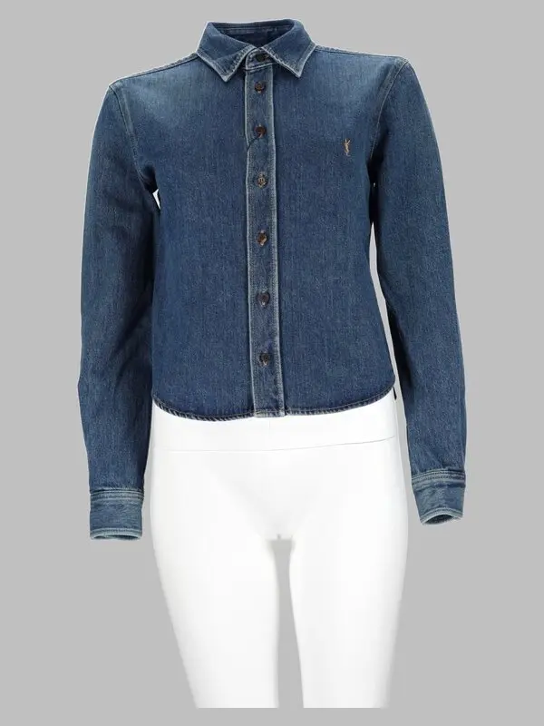 Saint Laurent Textile Shirt For - Blue