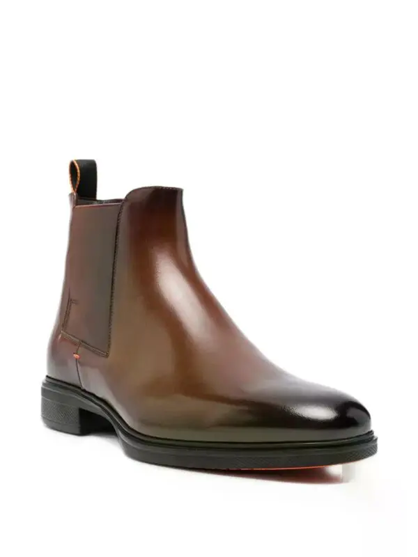 Santoni Almond-toe Chelsea Boots