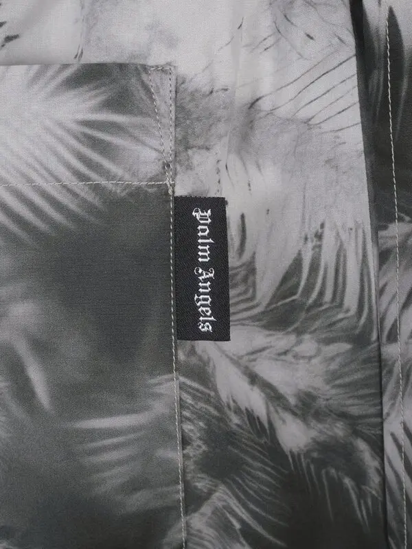 Palm Angels Black Blueprint Palms Shorts