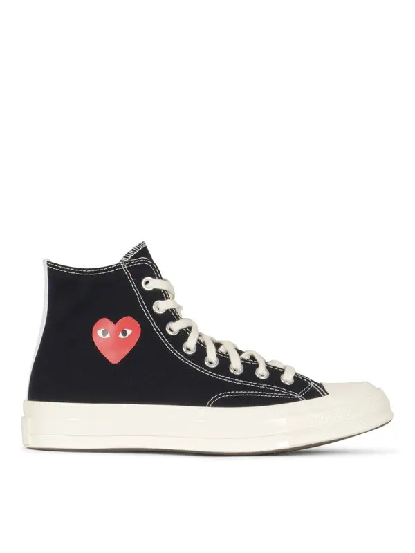 Play Comme Des Garcon X Converse / Chuck Taylor 70 Small Red Heart High Top - Black