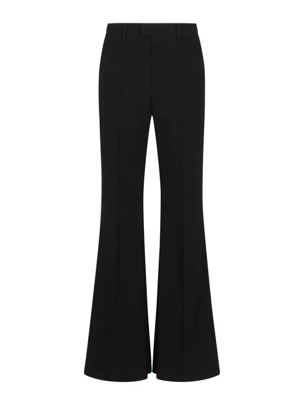 Balenciaga Flared Trousers In Flowing Viscose - Black