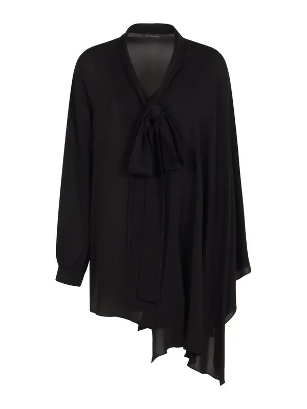 Balenciaga Blouse With Handkerchief Bow - Black