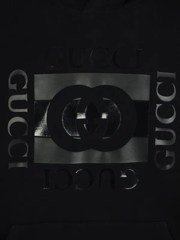Gucci Cotton Jersey Hoodie With Gg Print