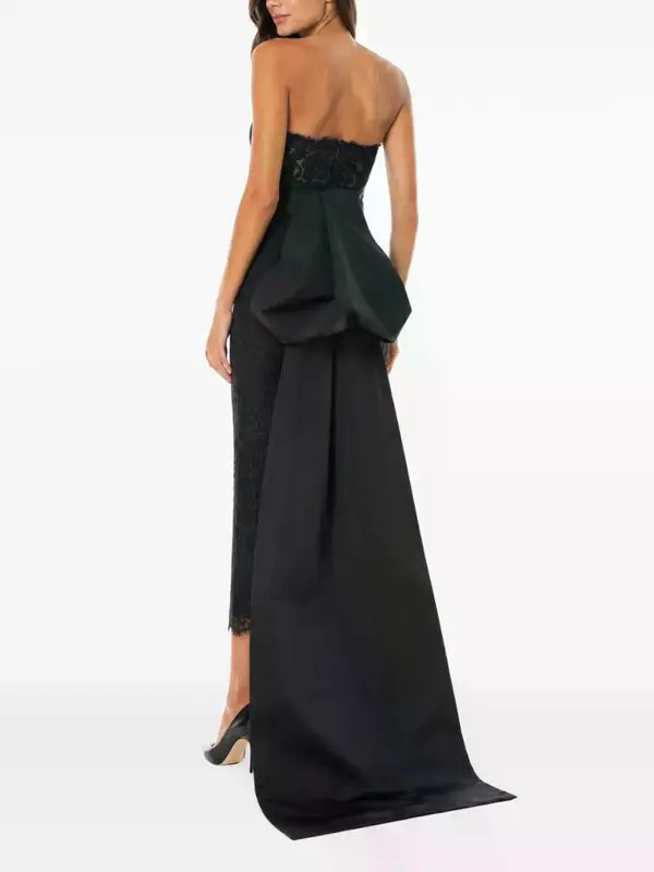 Monique Lhuillier Lace-overlay Bow-detail Midi Dress