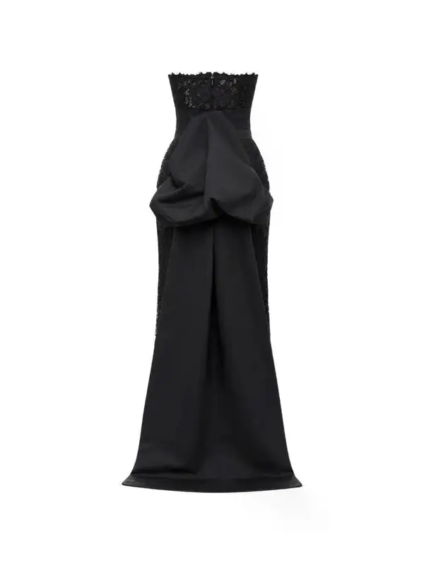 Monique Lhuillier Lace-overlay Bow-detail Midi Dress