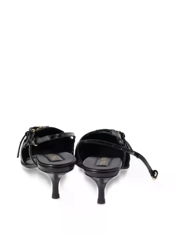 Miu Miu Crocodile Embossed Calfskin Slingback Pumps