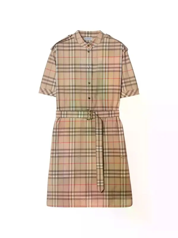 Burberry Check-pattern Shirt Midi Dress