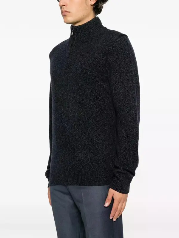 Eric Bompard Marl Zip-neck Sweater