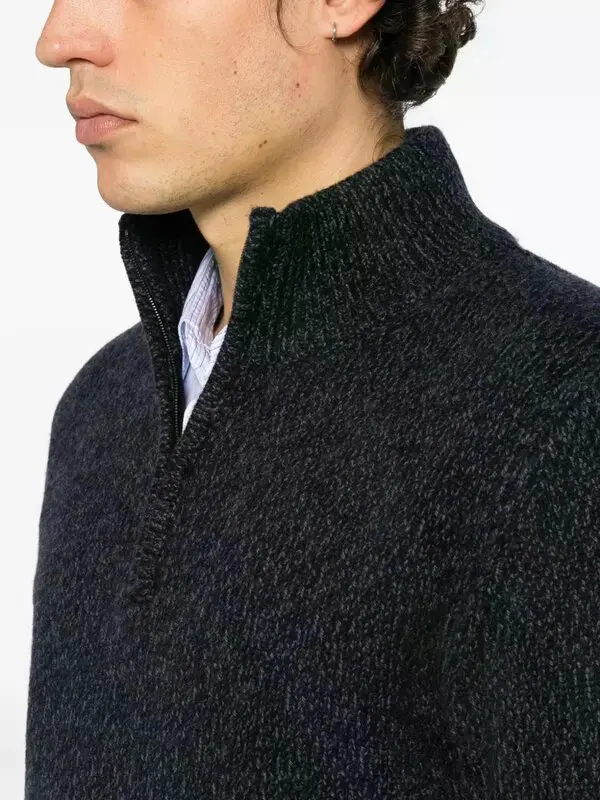 Eric Bompard Marl Zip-neck Sweater