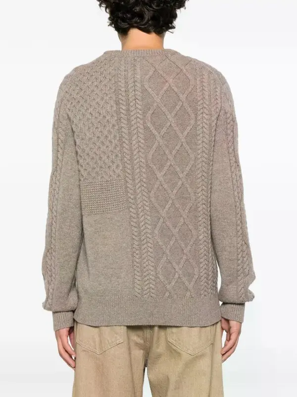 Eric Bompard Patchwork Cable-knit Sweater