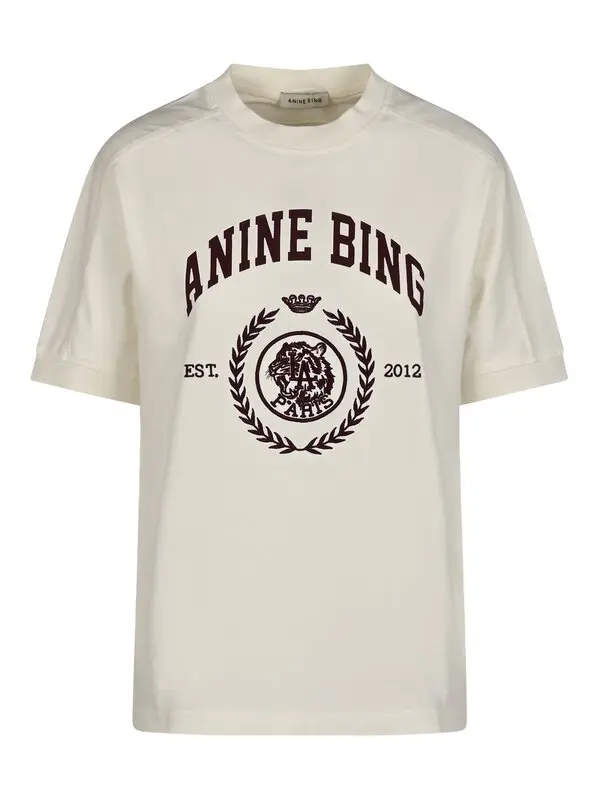 ANINE BING Jaylin Tee Collegiate Cream