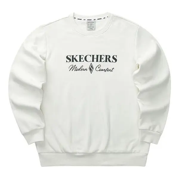 Sketchers Diamond Series Letter Printed Crew Sweater 'white Black - White/black
