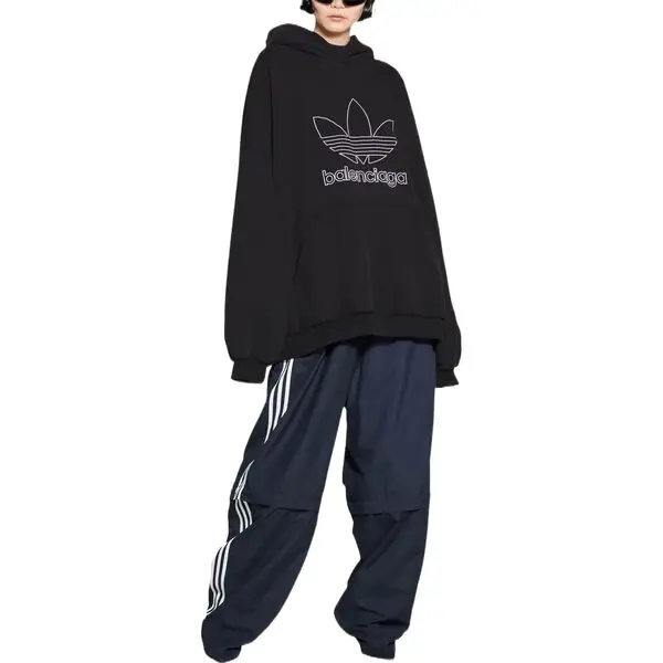 Balenciaga X Adidas Logo Oversized Hoodie White
