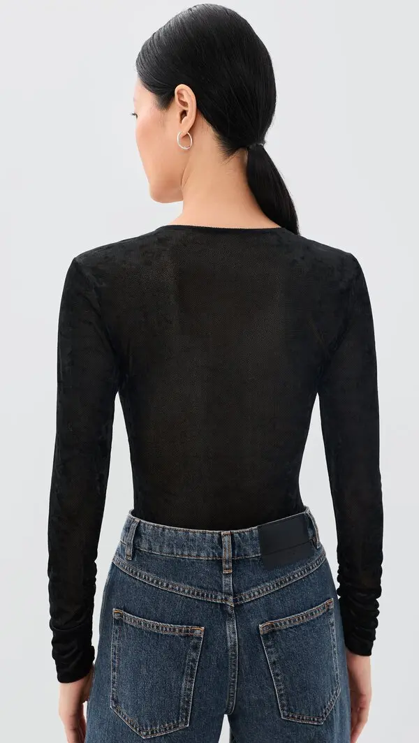 L'AGENCE Thalassa Velvet High Cut Thong Bodysuit